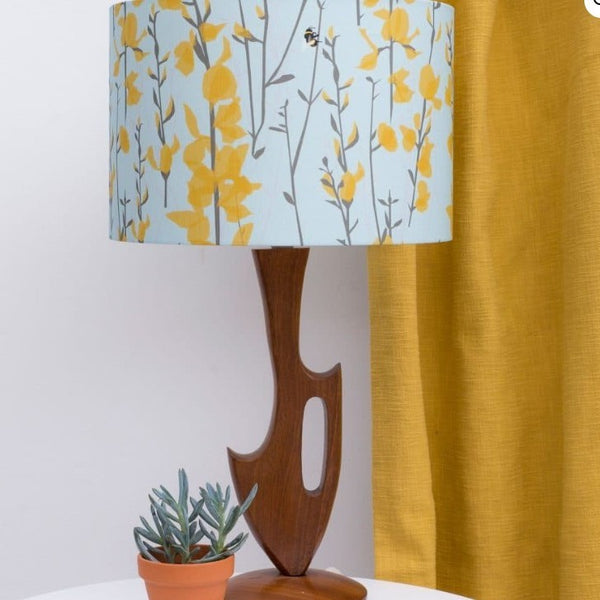 BROOM & BEE SKY LAMPSHADE – HANDMADE LINEN ELEGANCE - Feather & Twigs