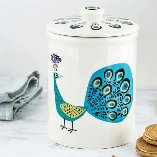 PEACOCK STORAGE JAR BY HANNAH TURNER - Feather & Twigs
