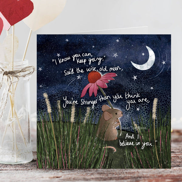 STRONGER FOILED GREETING CARD – FOX UNDER THE MOON - Feather & Twigs