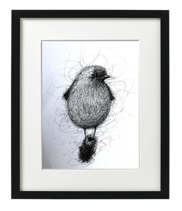 ROBIN PEN & INK - PRINT - Feather & Twigs