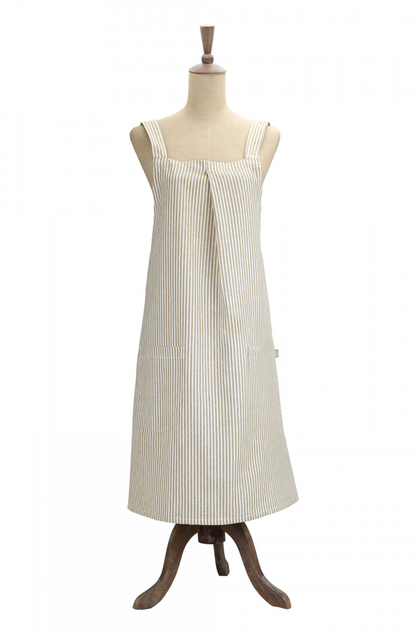 ABBY STRIPE APRON - MUSTARD - Feather & Twigs